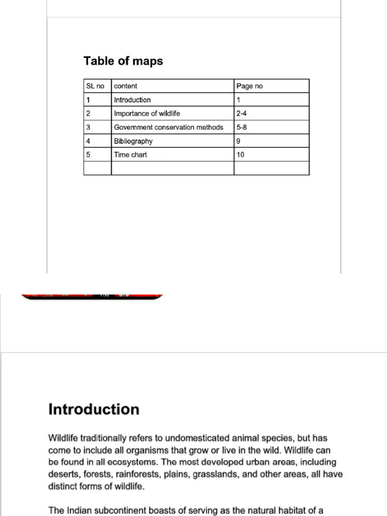 Geography Project On Wildlife Conservation of India | PDF