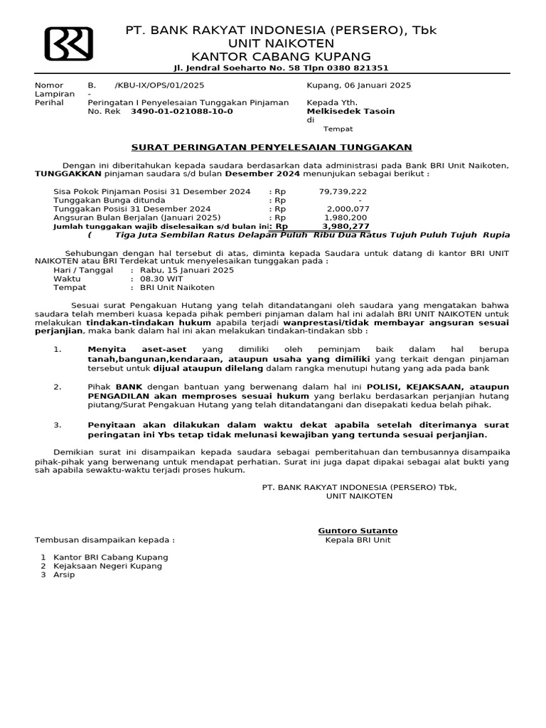 SURAT Peringatan SP 1 | PDF