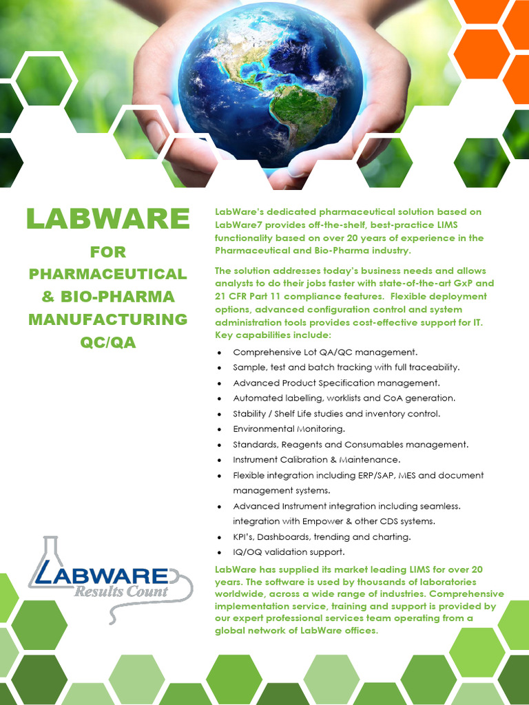 LabWare and Pharmaceutical Manufacturing Brochure | PDF | Information Technology | Computing