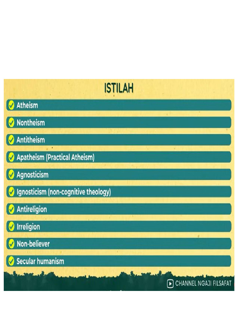 Istilah Atheis Kajian Non Fait Base P.F, Faiz | PDF
