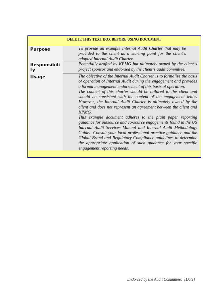 Internal Audit Charter Template | PDF | Internal Audit | Audit