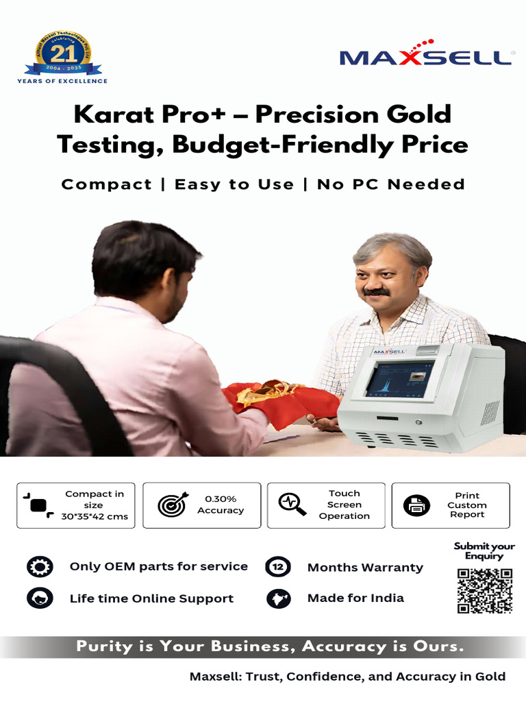 Karat Pro Product Brochure Gold Testing Machine | PDF | Computer ...