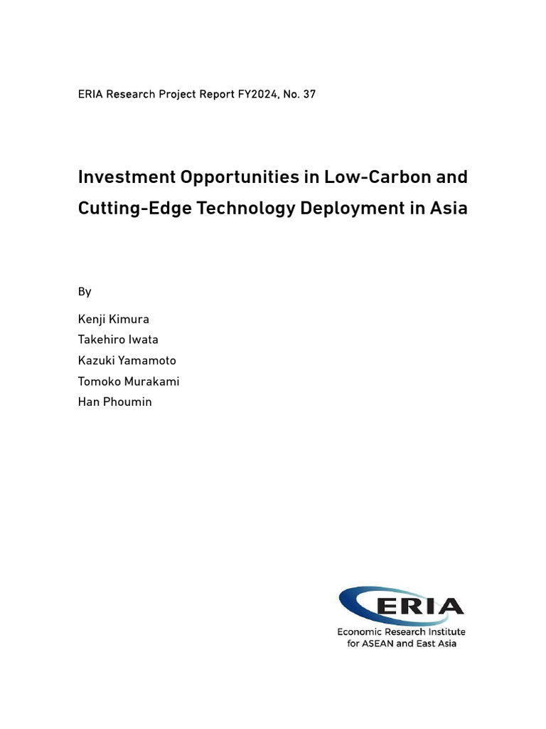 Investment Opportunities in Low Carbon and Cutting Edge Technology Deployment | PDF | Carbon ...