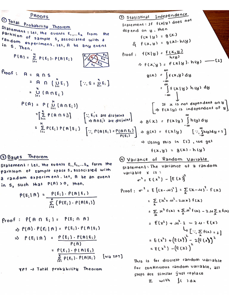 Prob & Stats Proofs | PDF