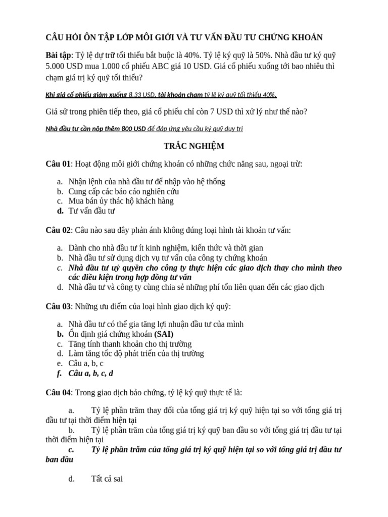 ĐỀ THI - MÔI GIỚI - SRTC | PDF