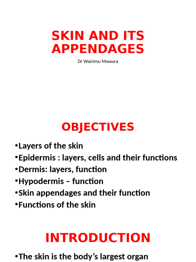 SKIN AND ITS APPENDAGES | PDF | Skin | Epidermis