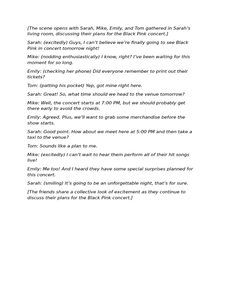 Script Black Pink Concert | PDF