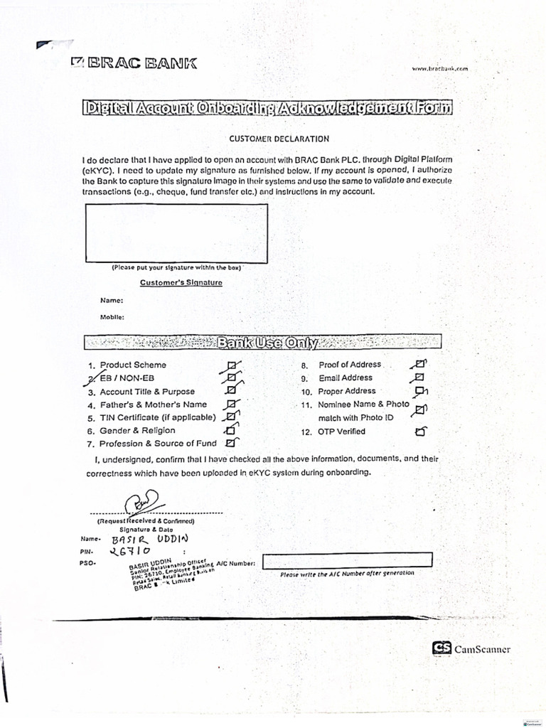 Brac Bank Sign | PDF