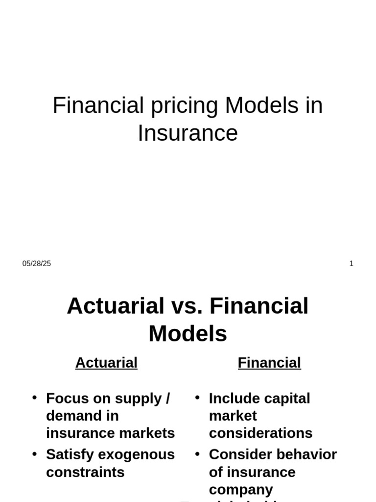 Financial Pricing Insurance | PDF | Capital Asset Pricing Model | Insurance