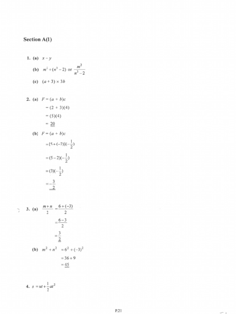Basic Algebra LQ A | PDF