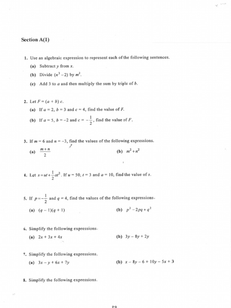 Basic Algebra LQ Q | PDF