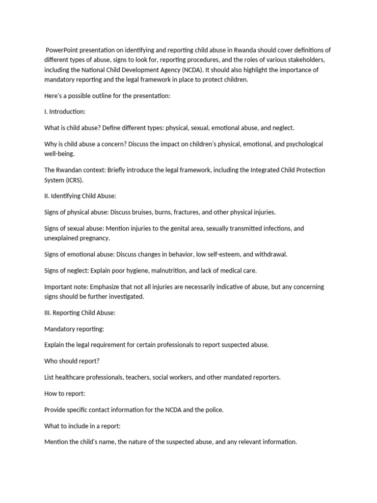 Child Abuse Reporting in Rwanda Guide | PDF | Child Abuse | Aggression