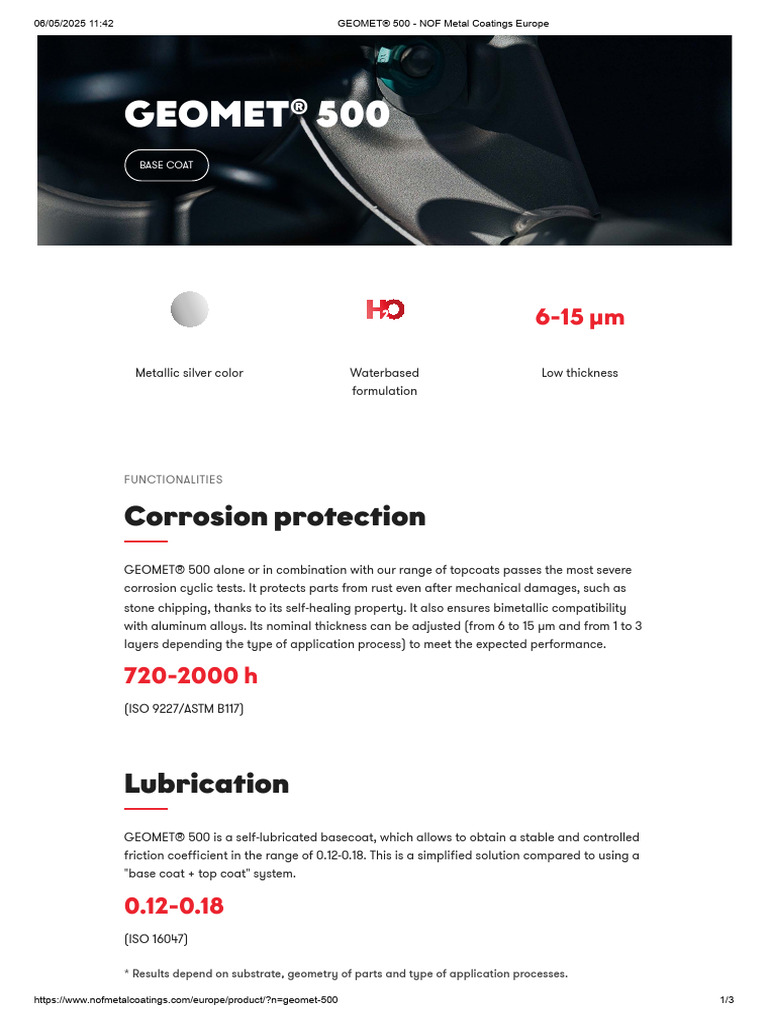 GEOMET® 500 - NOF Metal Coatings Europe | PDF | Corrosion | Industrial ...