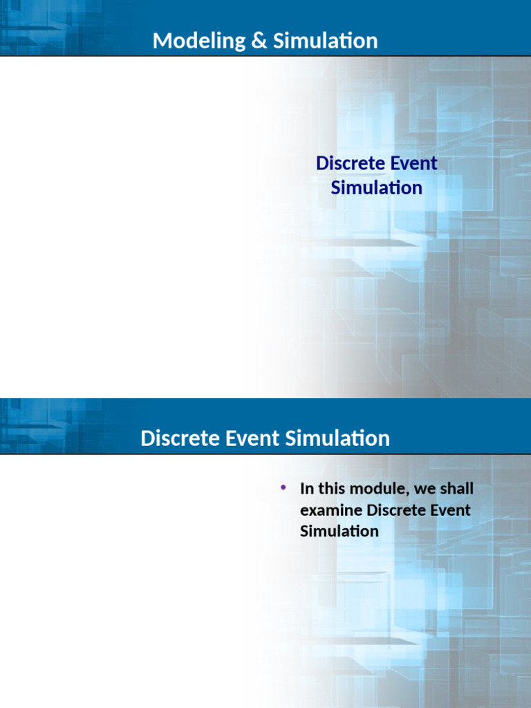 Module 14 Discrete Event Simulation | PDF | Simulation | Numerical Analysis
