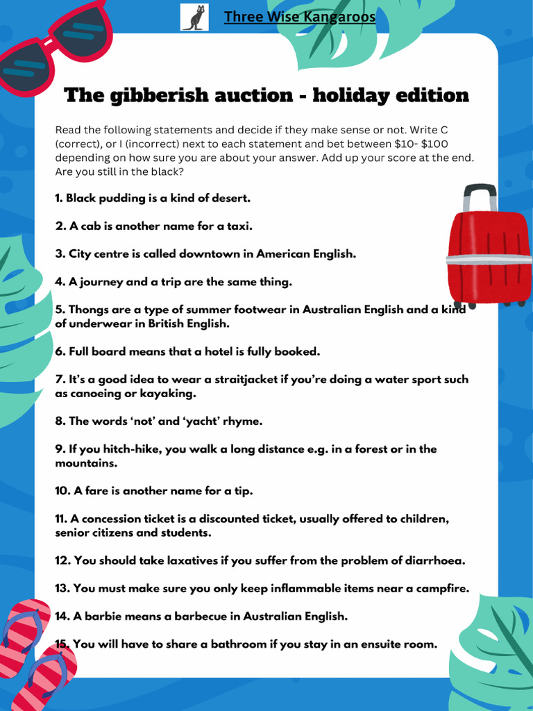 The Gibberish Auction Holiday Edition | PDF