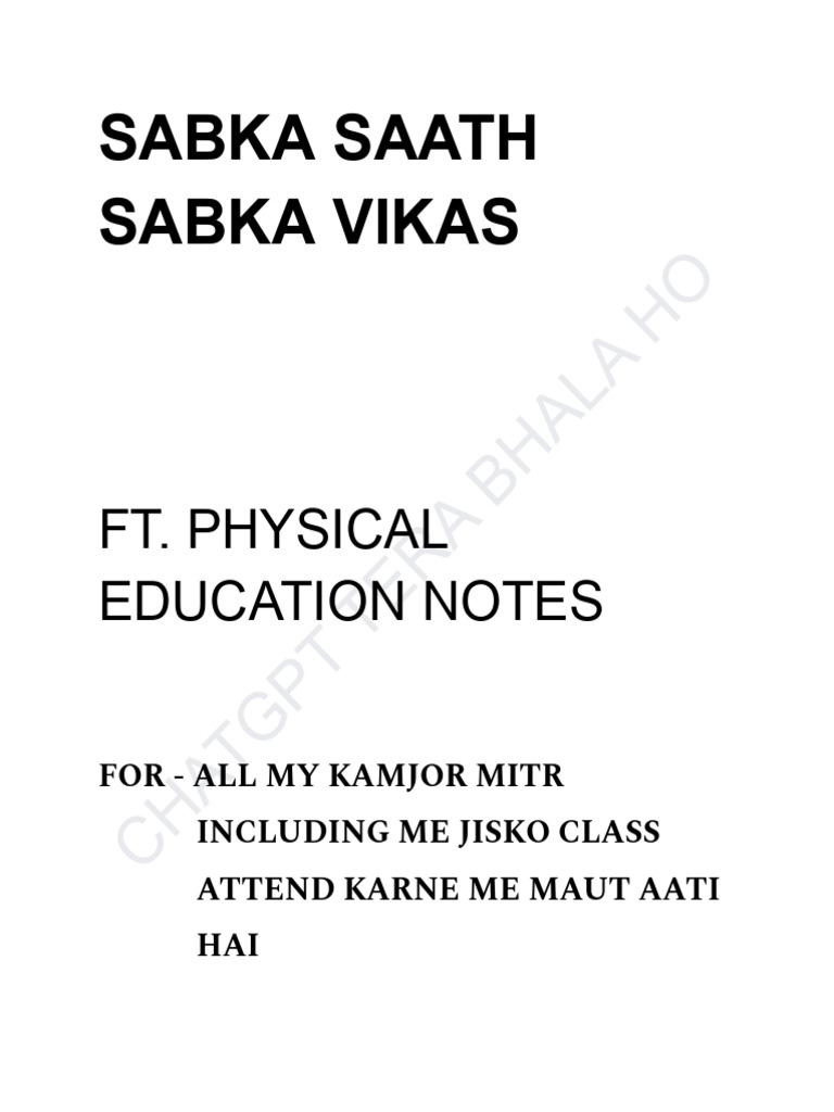 Physical Education Class Notes | PDF | Strength Training | Obesity
