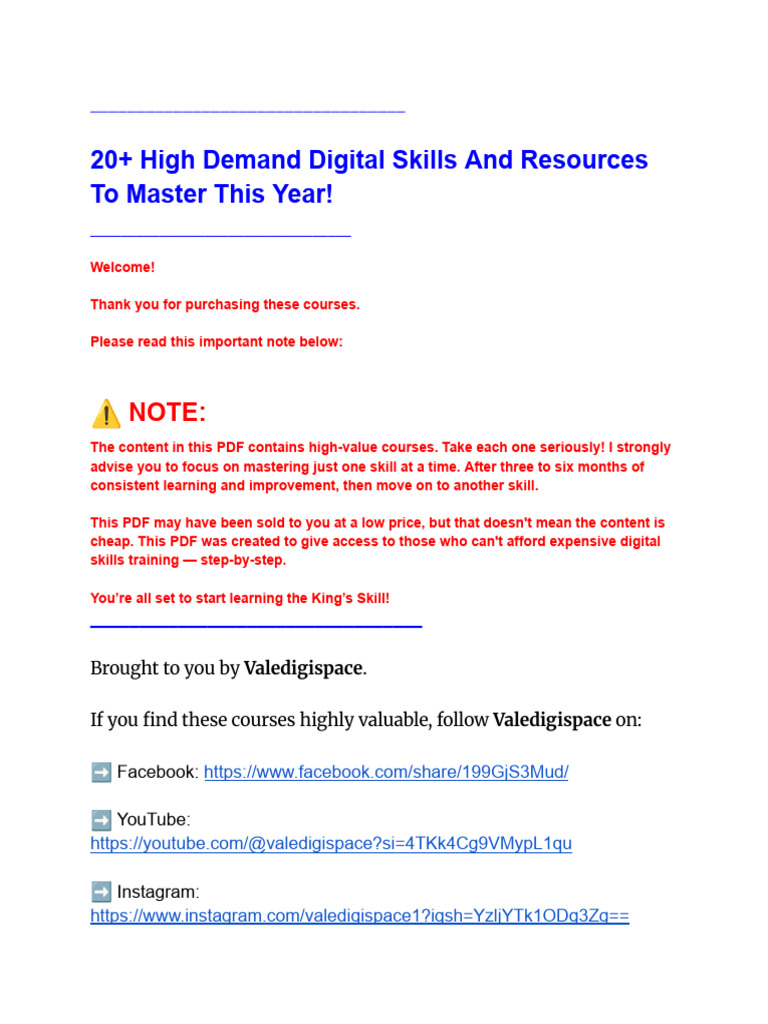 Master High Demand Digital Skills | PDF | Digital Marketing | World ...