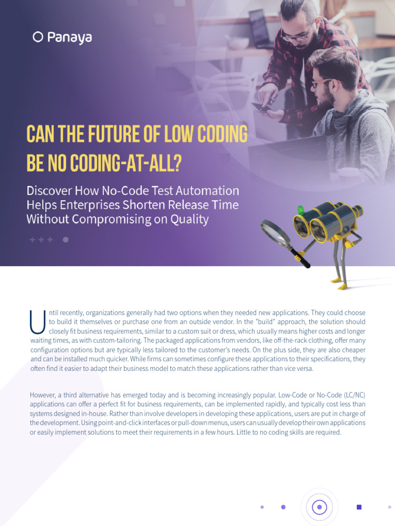 High Code No Code White Paper V21 | PDF | Automation | Software Testing