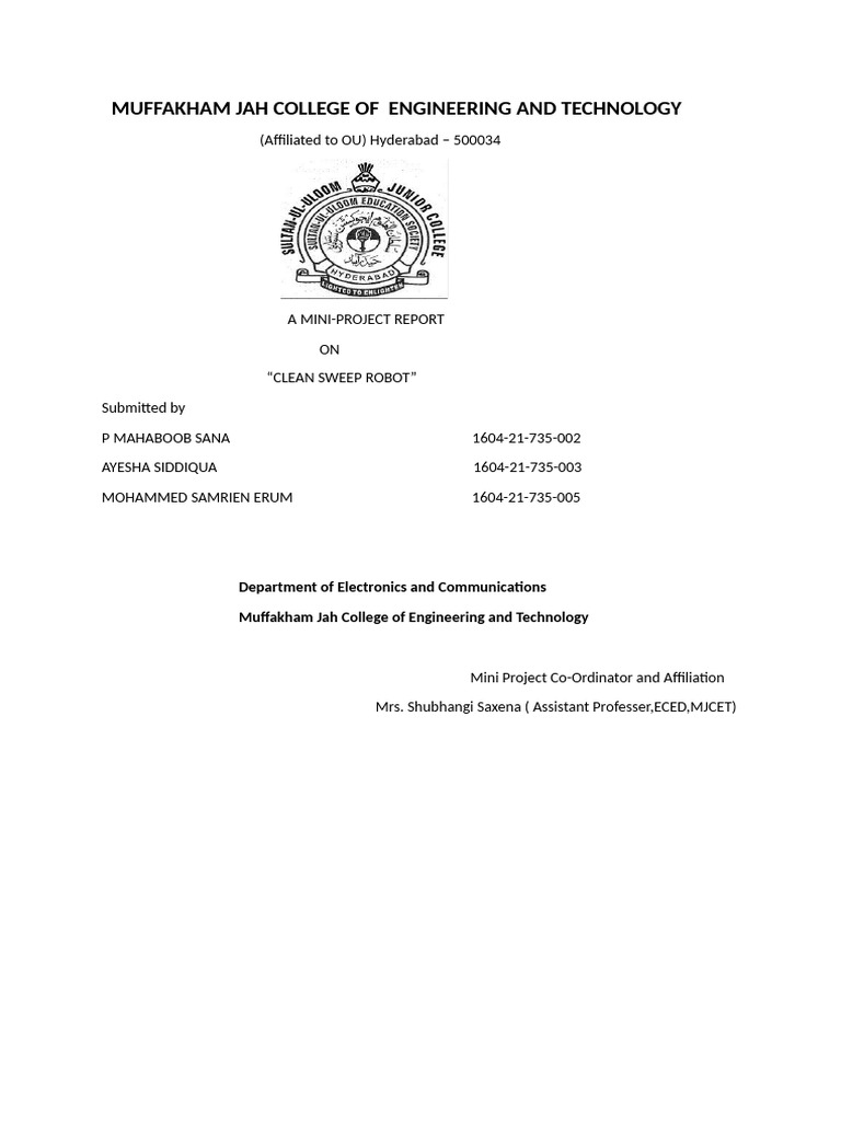 Mini Project Report | PDF | Electric Motor | Robot