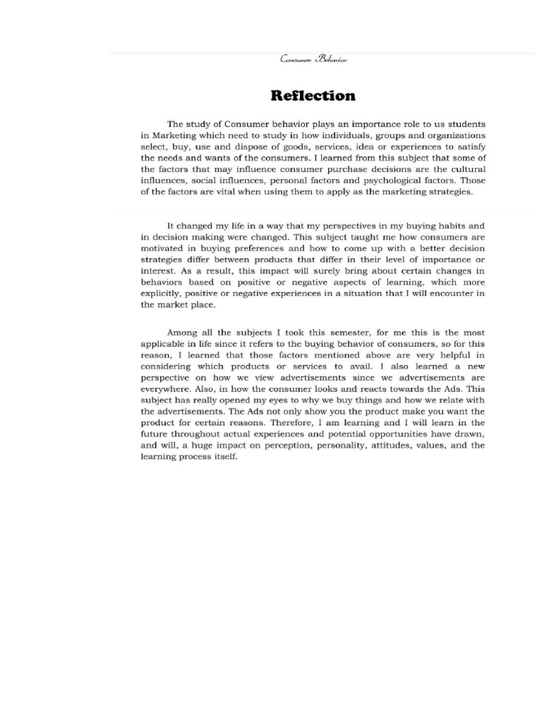 Reflection | PDF