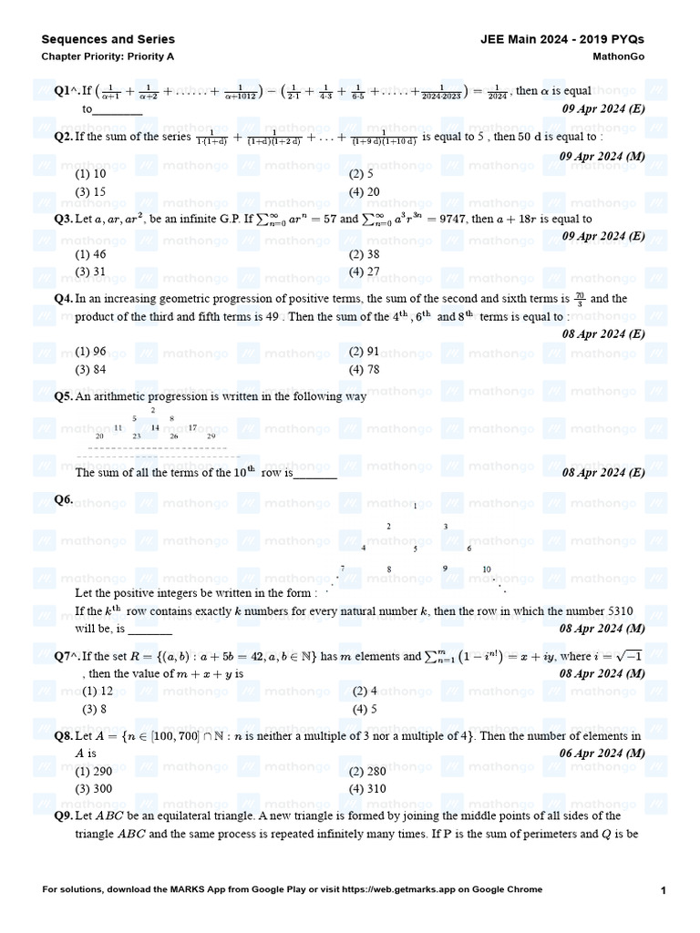 03 - Sequences and Series | PDF | Mathematical Objects | Numbers