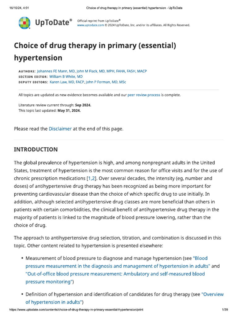 Drogas Hta 2024 Uptodate | PDF