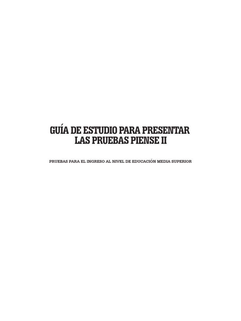 Guía de Estudio para Pruebas PIENSE II | PDF | Prueba (evaluación) | Gases
