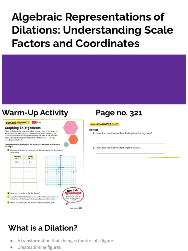 10.2 Algebraic Representations of Dilations | PDF