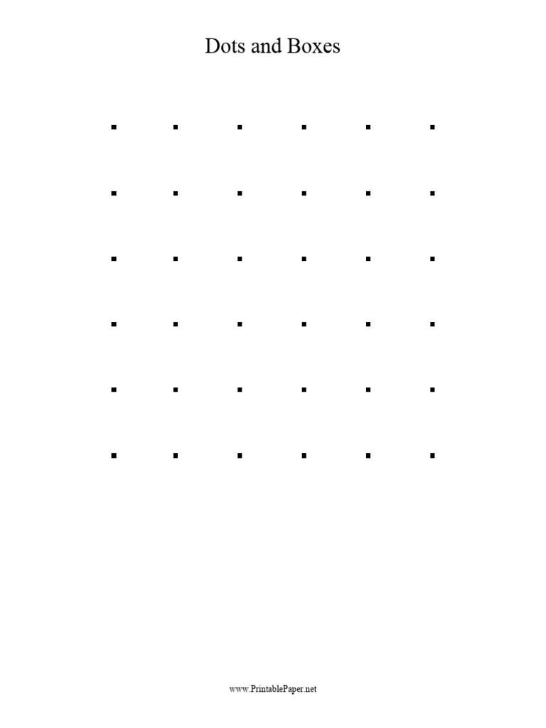 Dots and Boxes Game Printable PDF | PDF