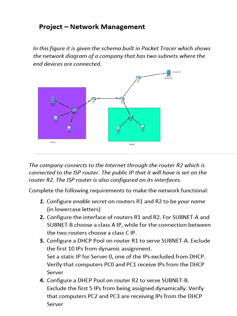 Project Requirements of network infrastructure | PDF | Ip Address | Router (Computing)