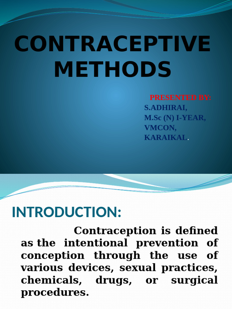Contraceptive Methods | PDF | Birth Control | Combined Oral Contraceptive Pill
