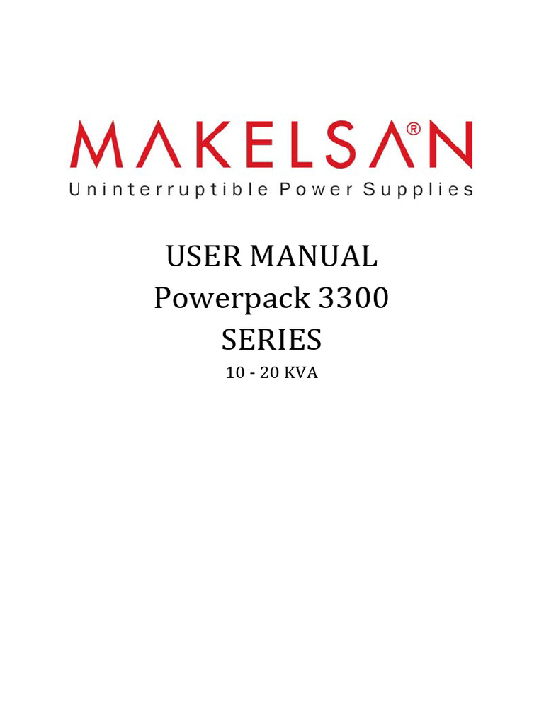 Makelsan Ups Powerack 3300 Series 10 20 Kva User Manual en | PDF ...