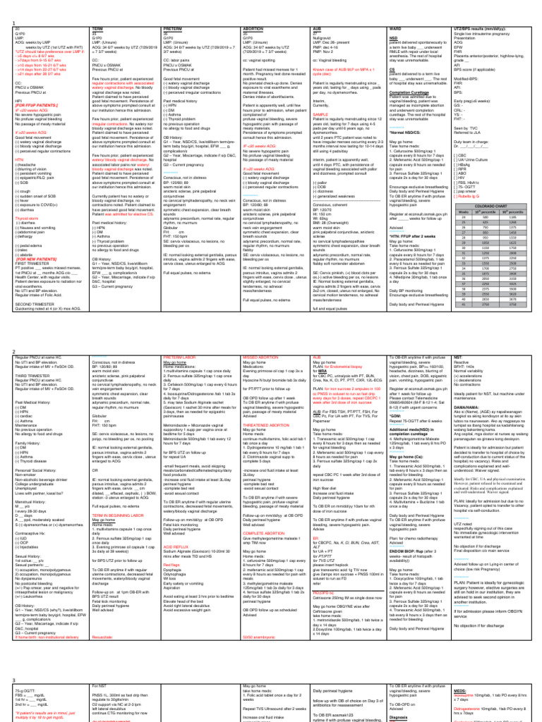 (OB-GYN) OSMAK OPD - ER SOAP Template | PDF | Vagina | Childbirth