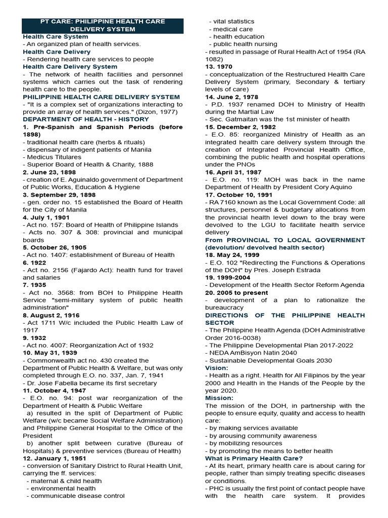 PT Care Delivery System | PDF | Medicine | Health Care