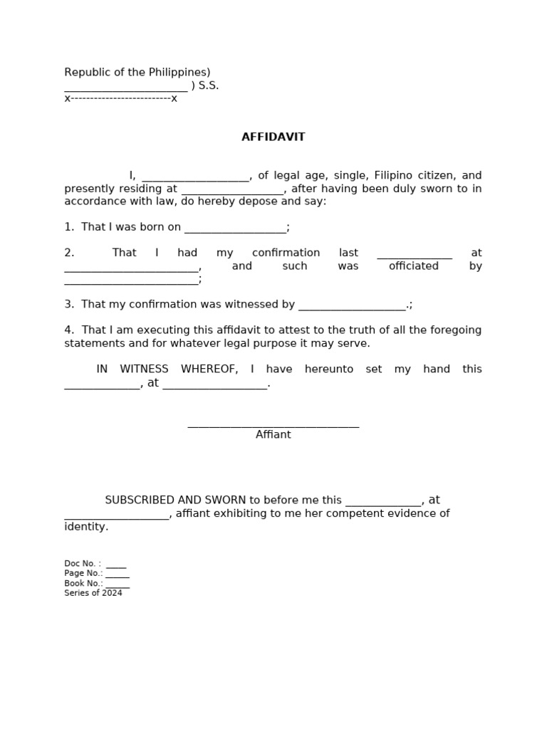 Affidavit - Confirmation (Kumpil) | PDF
