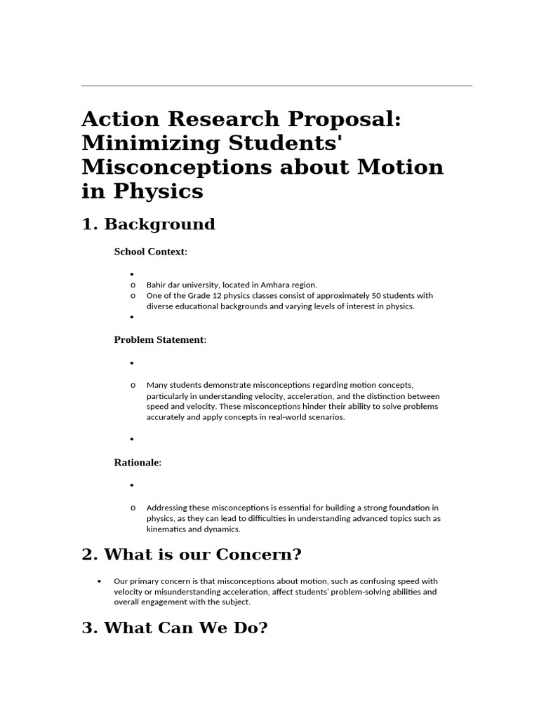 Action Research Proposal | PDF | Physics | Simulation