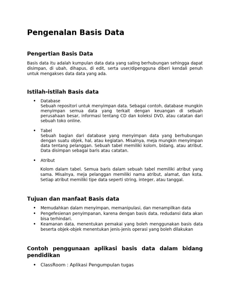 Pengenalan Basis Data | PDF