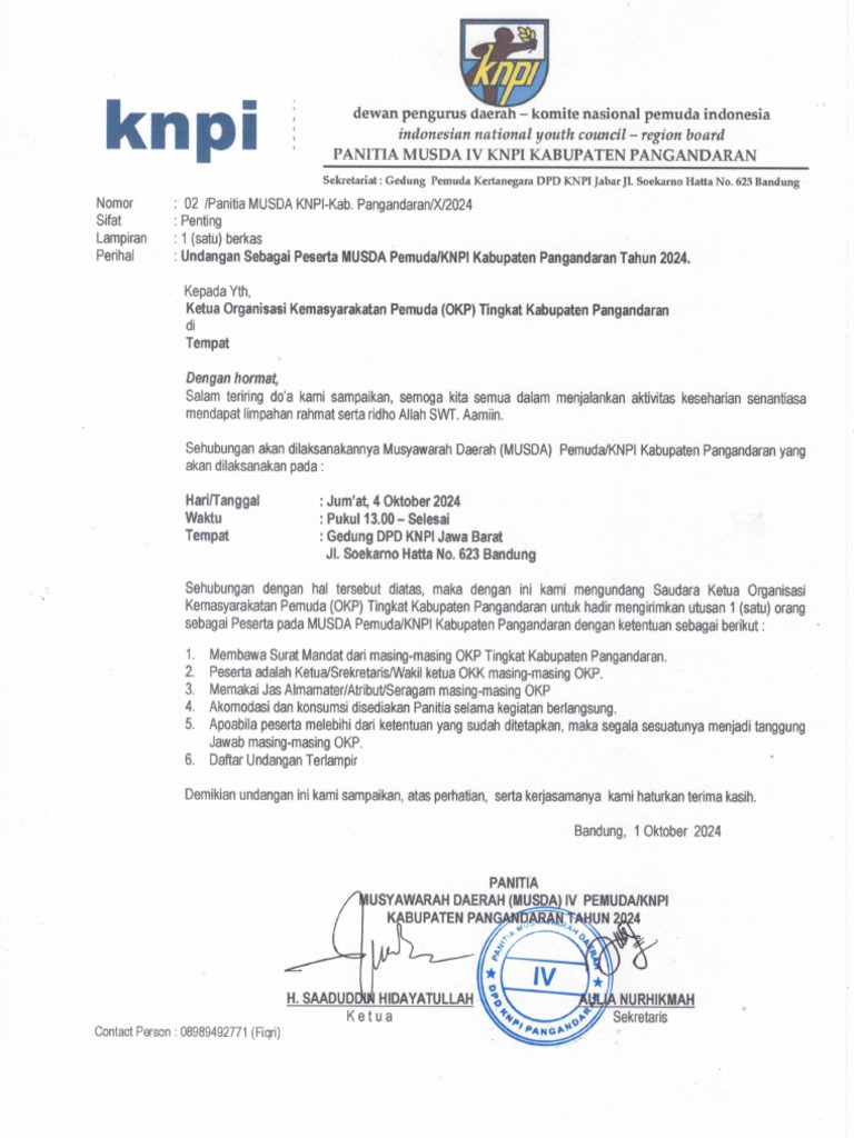 Undangan Ketua Okp. | PDF