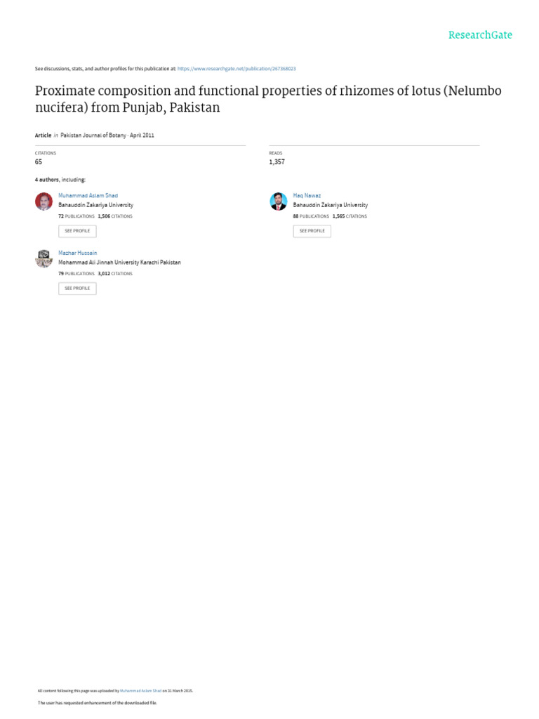 Proximate Composition and Functional Properties of | PDF | Emulsion | Foods