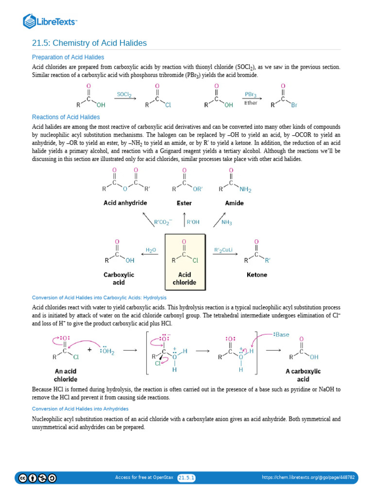 Chemistry of Acid Halides | PDF | Carboxylic Acid | Ester