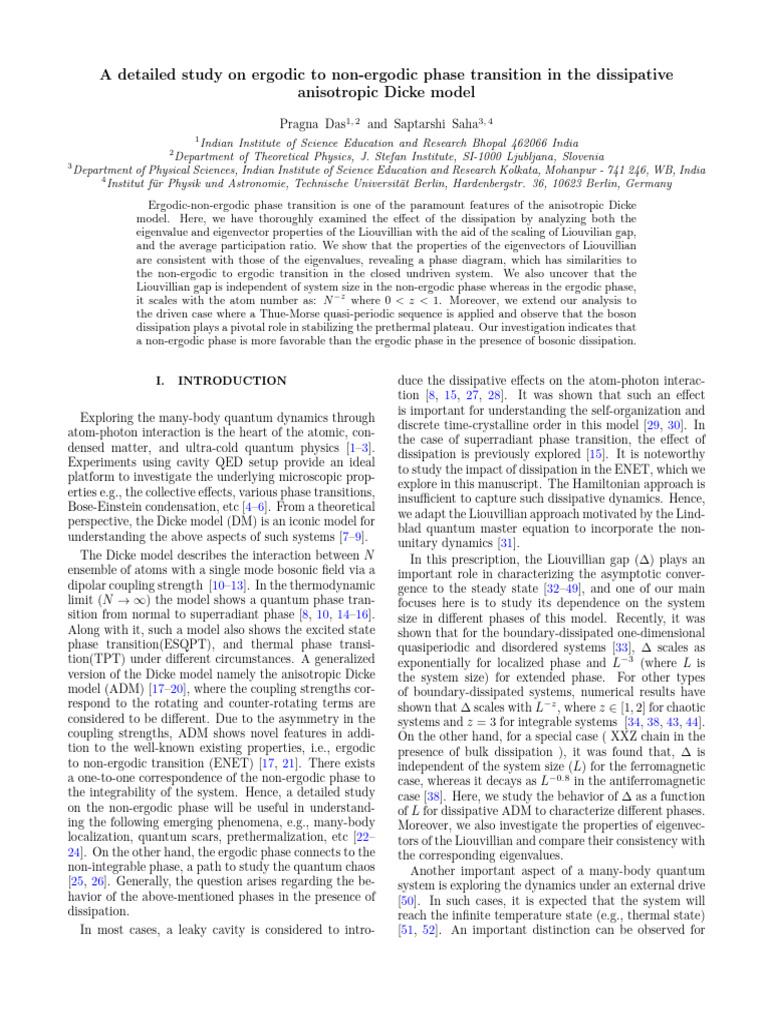 A Detailed Study On Ergodic To Non-Ergodic Phase Transition in The ...