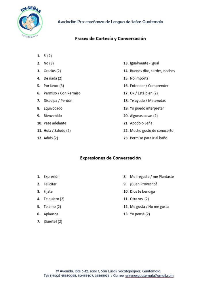 Frases de Cortesía y Conversacion | PDF
