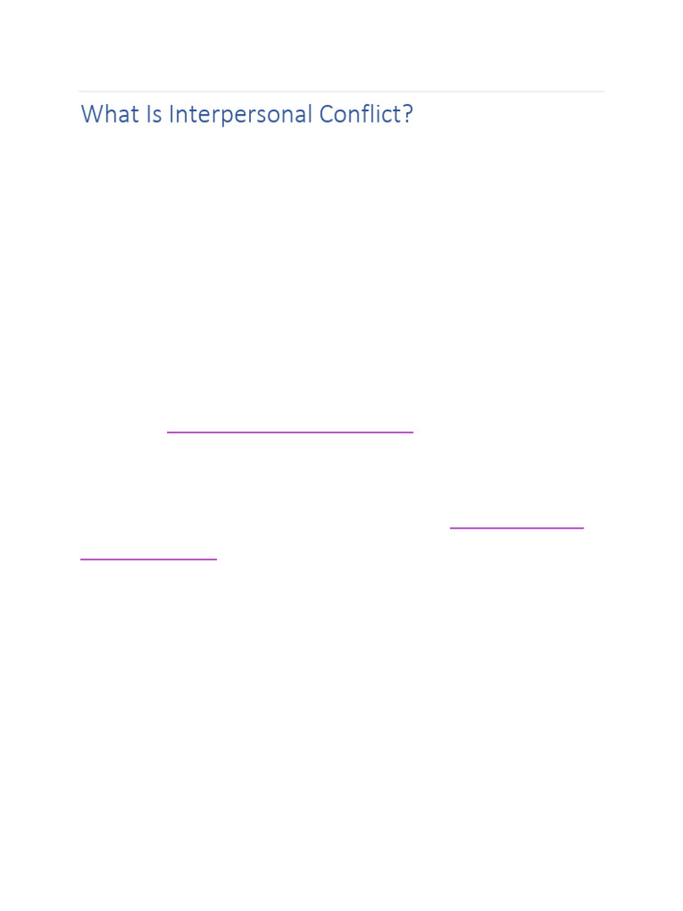Understanding Interpersonal Conflict Types | PDF | Interpersonal ...