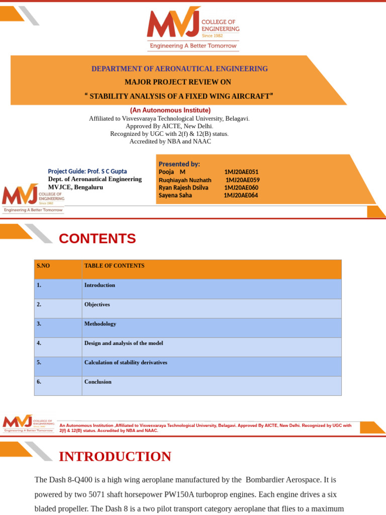 MAJOR - PROJECT - PPT Finallll | PDF | Airplane | Aircraft Configurations