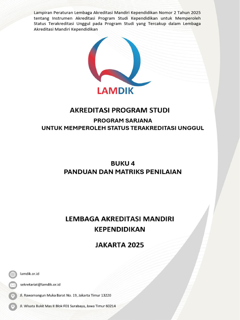 Buku 4 Panduan Dan Matriks Penilaian Program Sarjana IAPS 20 TU | PDF