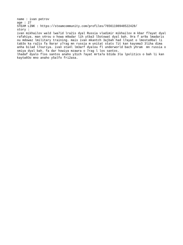 Gta RP Story | PDF