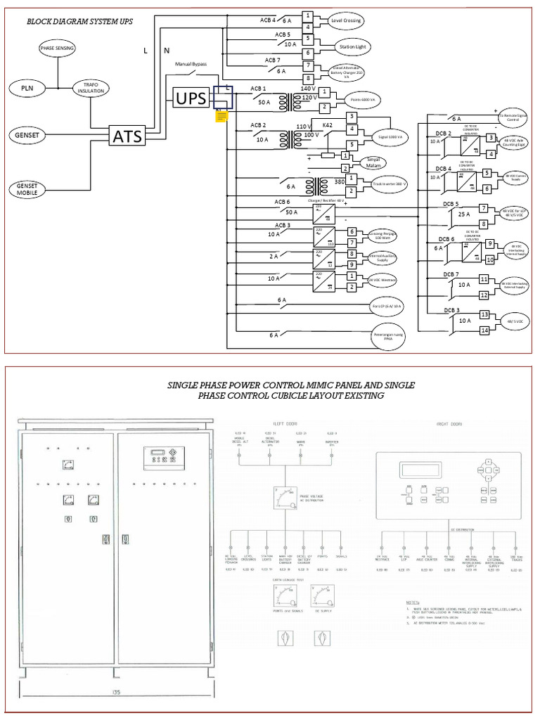 UPS and Mimic Panel Connectivity Diagram | PDF | Power (Physics ...