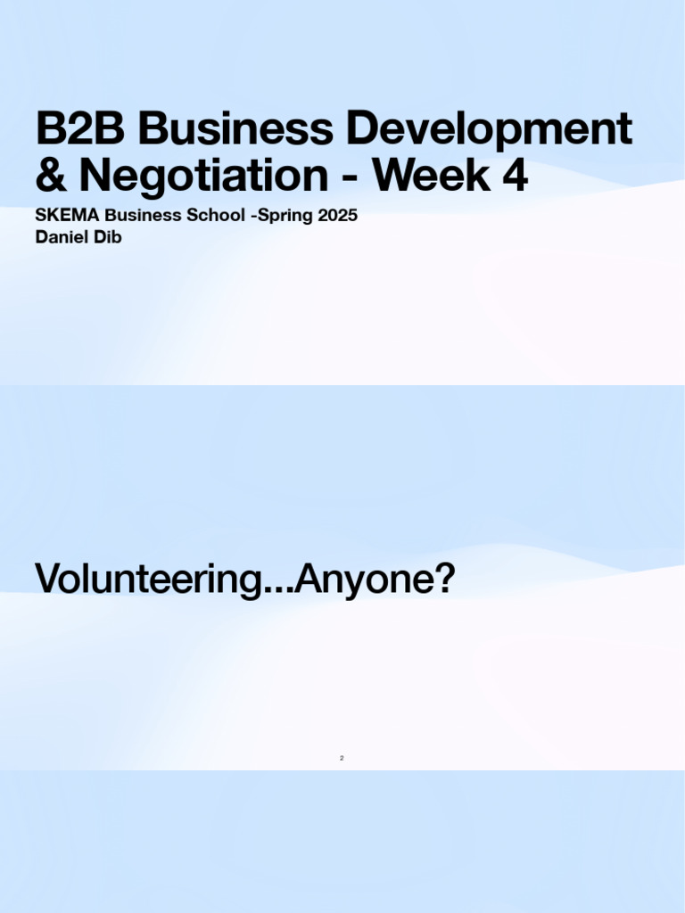 Teacher Slides B2B BizDev SKEMA Spring 2025 W4 | PDF | Negotiation ...