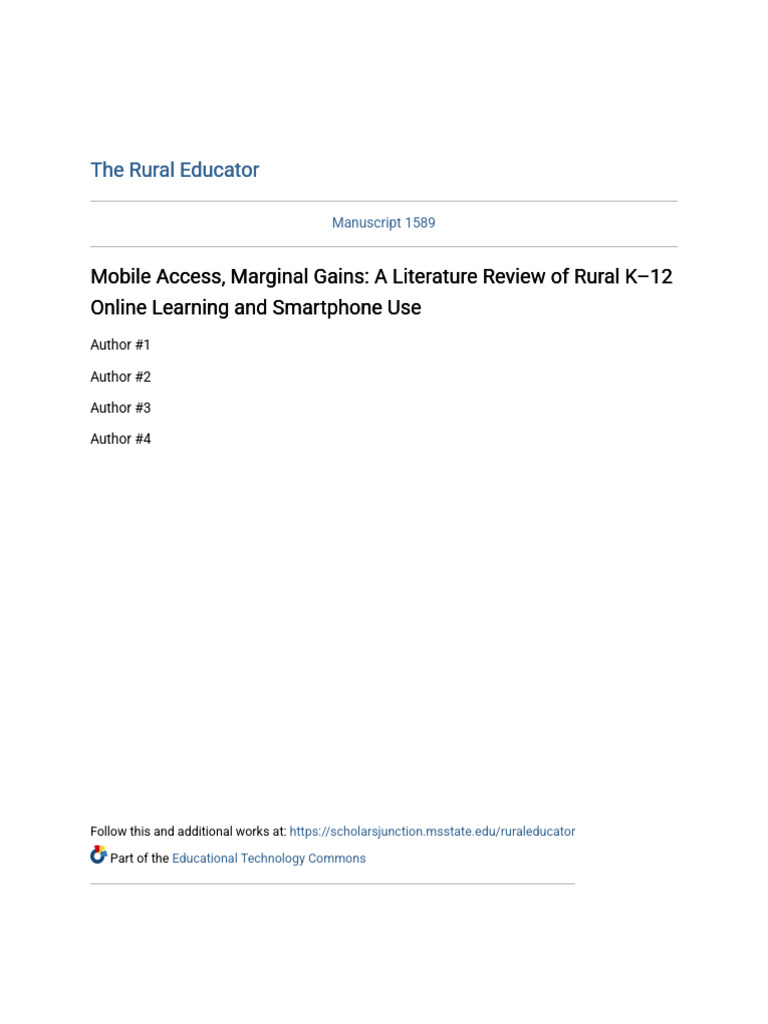 Mobile Access Marginal Gains in Rural K - 12 Online Learning | PDF ...