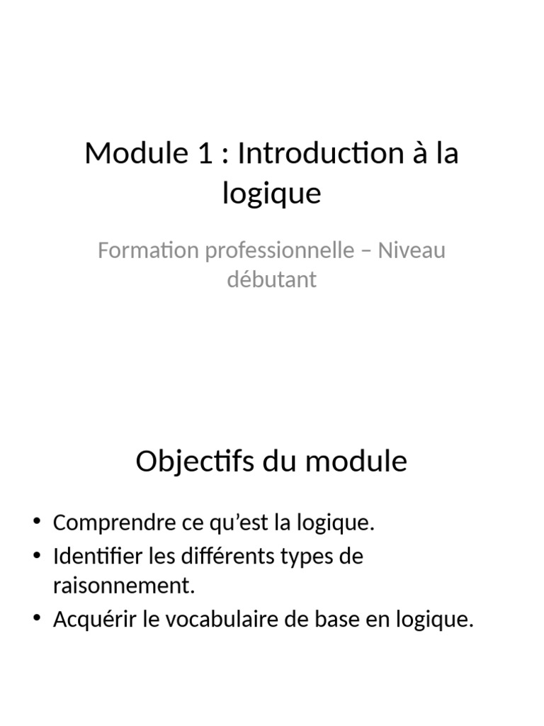 Module_1_Introduction_Logique | PDF